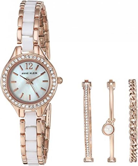 Женские часы Anne Klein AK/1954RGST Золото\Белый с кристаллами ...