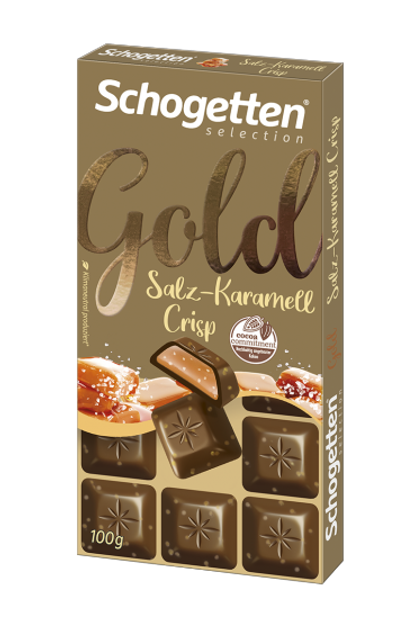 Молочный шоколад Schogetten Gold Эксклюзив с начинкой из соленой ...