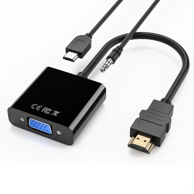 Переходник HDMI - VGA F/M с аудио выходом 3,5 мм и питанием – фото ...