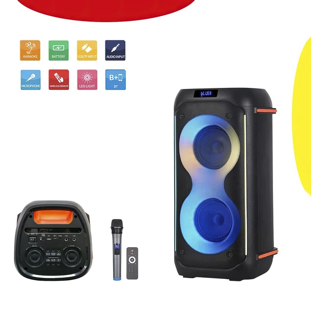 Портативная караоке колонка Bluetooth NDR-610 2х6.5", колонка блютуз с ...