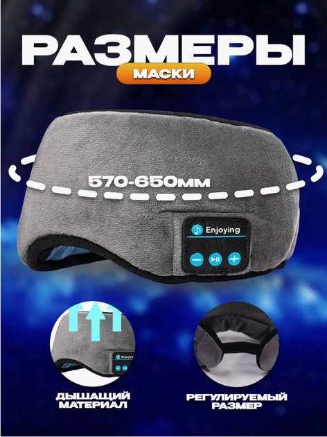 Маска для сна MUSIC GOGGLES AND-183 с Bluetooth гарнитурой Повязка на ...