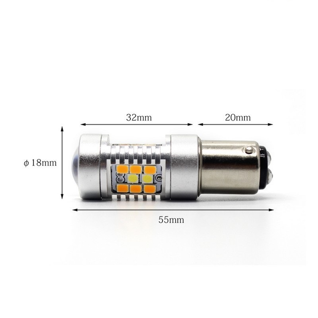 Светодиодные лампы P21/5W Led в габариты Carlamp 4G-Series (4G/1157 W-Y ...