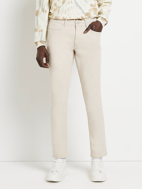 Джинсы Slim Fit мужские River Island XAZ428926WTYI 34/34 Светло-бежевые ...