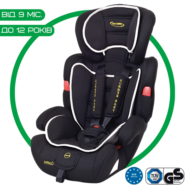 Детское Автокресло Бустер 3 в 1 группа 1+2+3 Summer Baby Cosmo Черное 9 ...