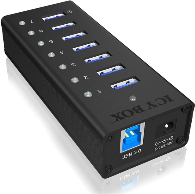 USB-хаб Icy Box 7-port, USB 3.0 (IB-AC618) – фото, отзывы ...