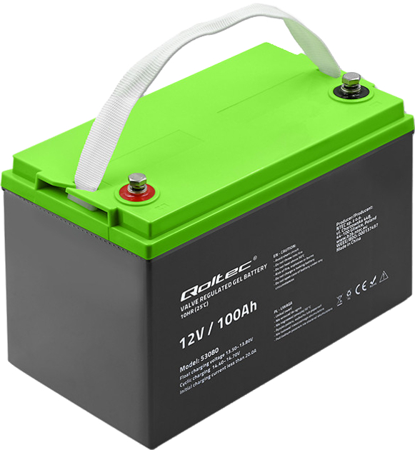Аккумуляторная батарея Qoltec żelowy 12V 100Ah GEL 29.3kg 53080 ...