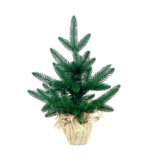 Новорічна штучна лита ялинка Classic в мішковині 50см зелена фото