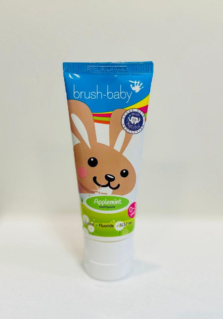 Детская зубная паста с зайчиком Brush Baby Applemint от 0 до 3 лет от ...
