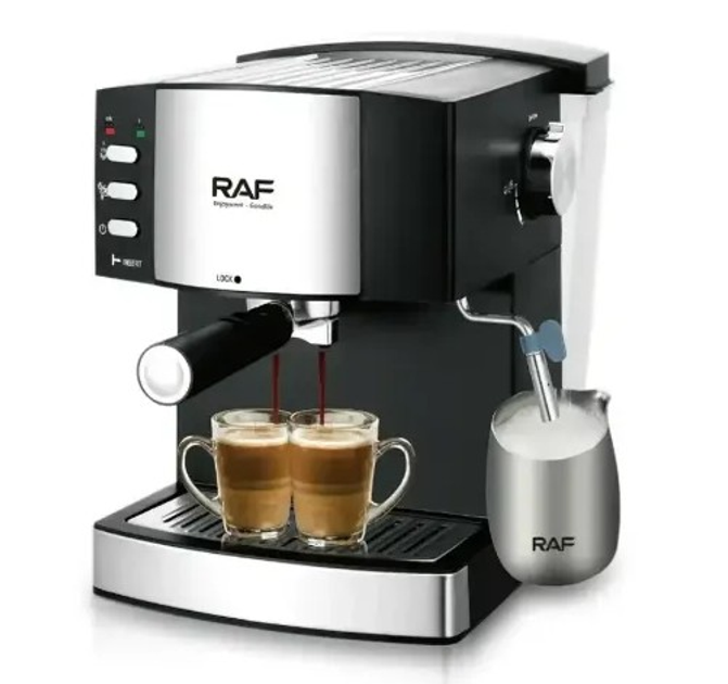 Кавоварка напівавтоматична з капучинатором RAF R113 ∙ Кава-машина на 2 ...