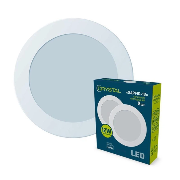 Світильник стельовий світлодіодний вбудований круглий 12W 4000K SAPFIR ...