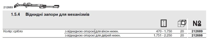 Откидной запор металлопластикового окна 470-1750 мм фурнитура MACO ...