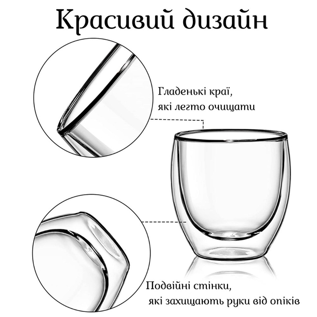 Набор стаканов с двойными стенками для американо, эспрессо 150мл Ari ...