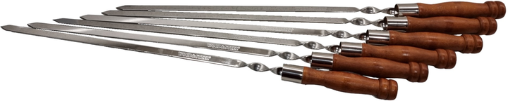 Набор шампуров Wood&Steel Profi с деревянными ручками 6 шт 63 см * 3 мм ...