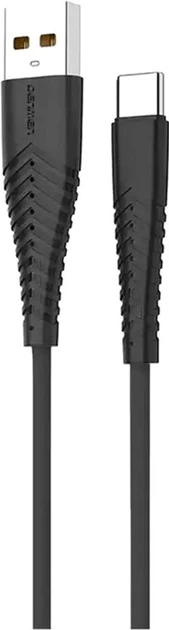 Кабель Denmen D19T Silicone USB Type-C 2.4A 1 м 2 шт Black (DM-D19T-BK ...