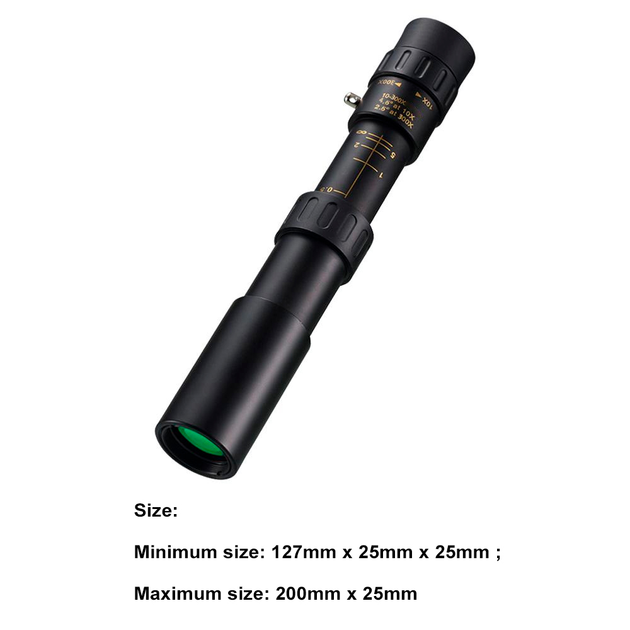 Мощный монокуляр BauTech с крепление для телефона 0-300х zoom HD Черный ...