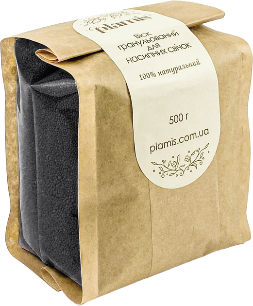 Воск для насыпных свечей Plamis 500 г + фитиль Черный (PW-500-26 ...