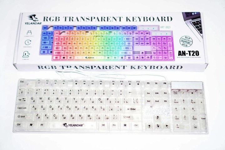 Клавиатура Yelandar AN-T20 проводная USB мембранная с подсветкой RGB ...