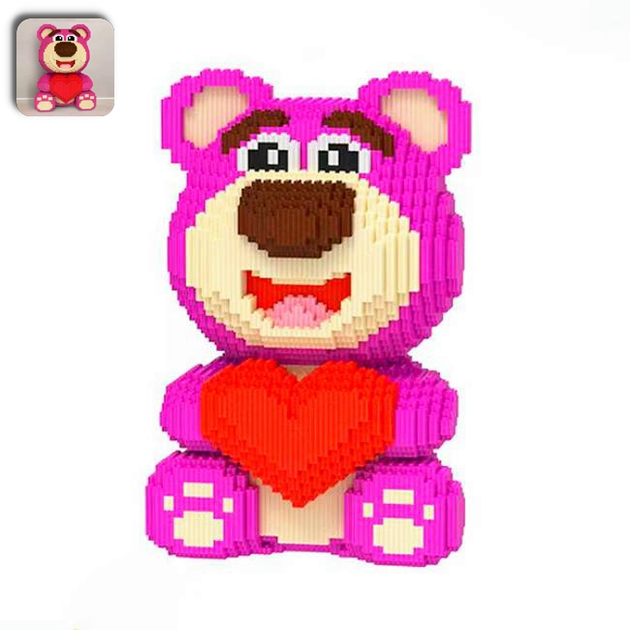 Конструктор 3D Magic Blocks в виде мишки Лотсо с сердцем 38 см ...