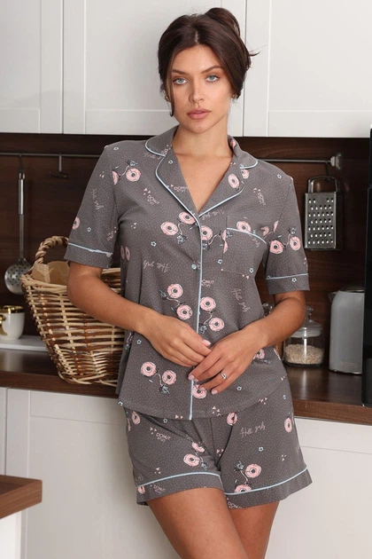 Комплект: блуза та шортики Roksana 46(L) Сірий мікс (94956) – Брендовий ...