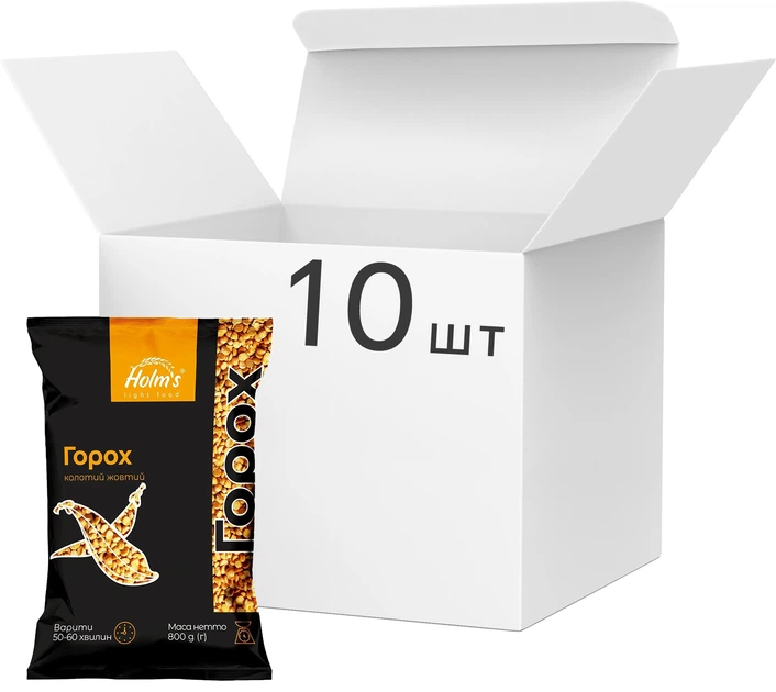 Упаковка гороха HOLM'S light food колотый 800 г х 10 шт (8 кг ...