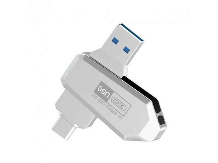Флешка двойная металлическая XO U50 128 GB USB 3.0 + Type C – фото ...