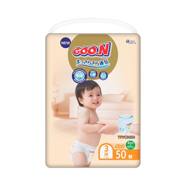 Набор трусиков-подгузников Goo.N Premium Soft для детей (M, 7-12 кг, 50 ...