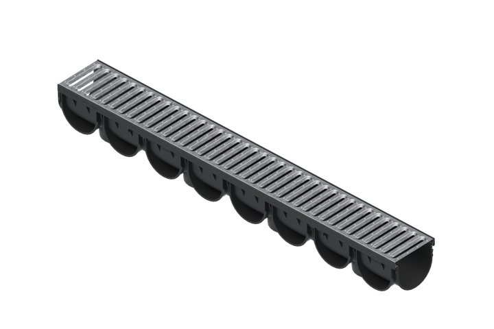 Лоток водовідвідний Vodaland пластиковий Easy3 DN100 H100 з решіткою ...