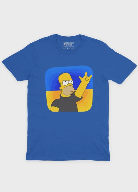 Футболка для хлопчика MODNO з патріотичним принтом Гомер 116 см XXL Синій (TS001-1-BRR-005-1-024 ...