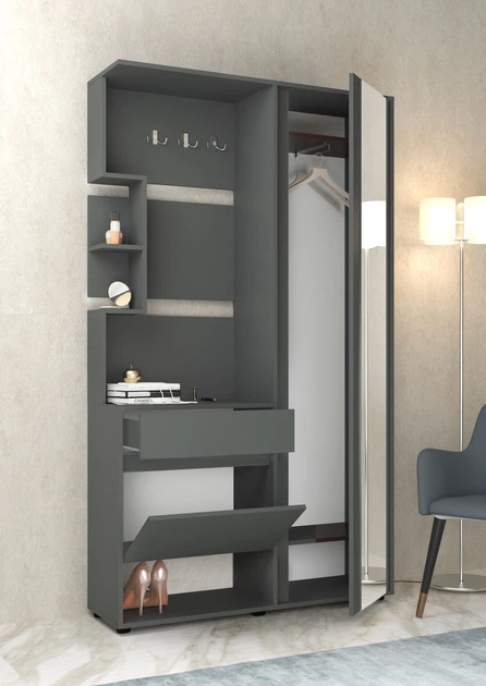 Передпокій Мастер Форм Паралель 1100х360х1970h Антрацит Шафа з