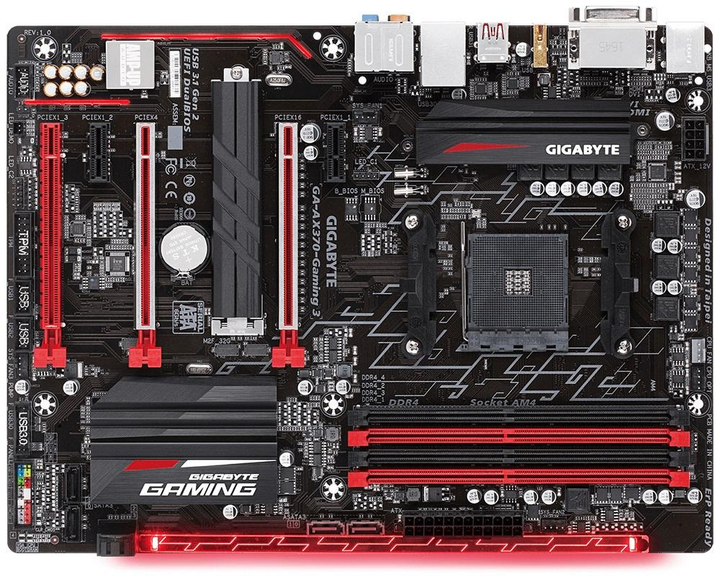 Материнская плата Gigabyte GA-AX370-Gaming 3 (sAM4, AMD X370, PCI-Ex16 ...
