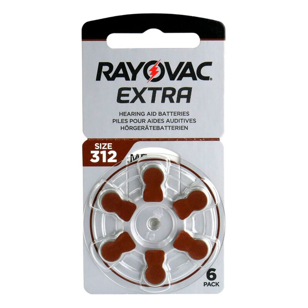 Батарейка Rayovac Extra 312 для слухового аппарата (312AUX-6XEMF), 1 ...