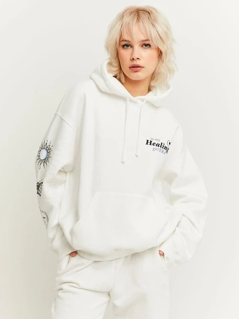 Худи оверсайз женское Tally Weijl SSWCOALY5-AQ S Белое (7612960093423 ...