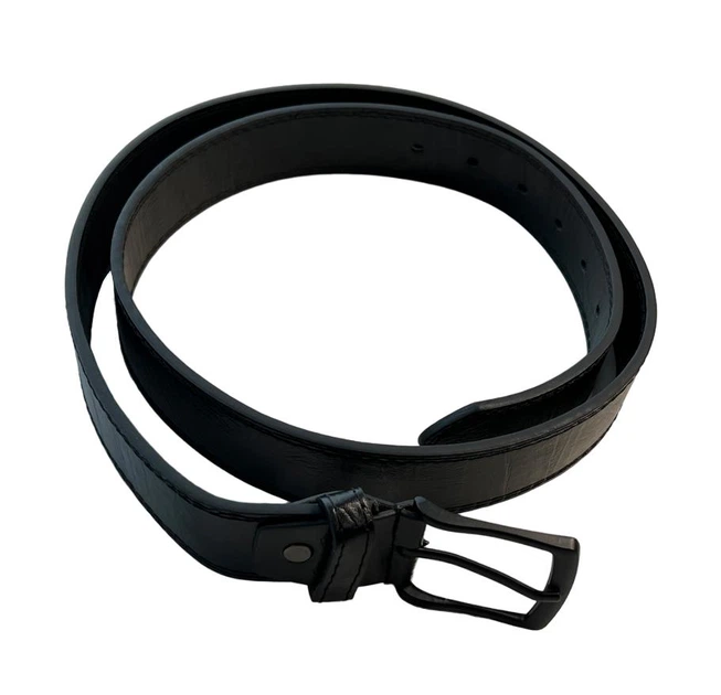 Ремінь чоловічий з класичною прямокутною пряжкою 125 см чорний 79202107 від продавця Buymil