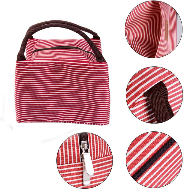 Термосумка / ланч бэг для еды с собой Stripe 4 л Красная – фото, отзывы ...