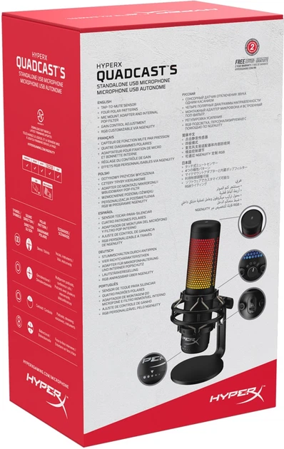 Мікрофон HyperX QuadCast S (HMIQ1S-XX-RG/G / 4P5P7AA) – фото, відгуки ...