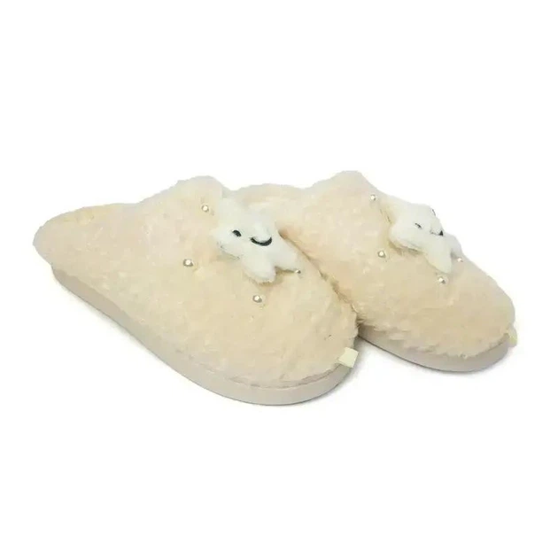 Жіночі домашні капці хутряні Jomix з декором зірочка бежеві 36 22 5 см 1188 бежевий від