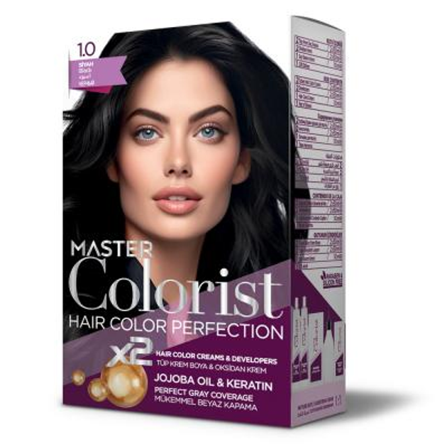 Краска Master Colorist для волос 1.0 Черный 2x50 мл+2x50 мл+10 мл от ...