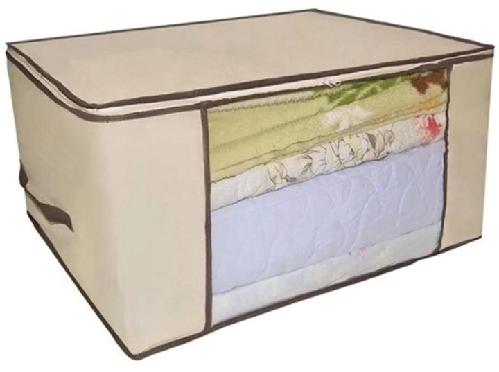 Коробка складная для хранения вещей Stenson 60 х 45 х 30 см Бежевая ...
