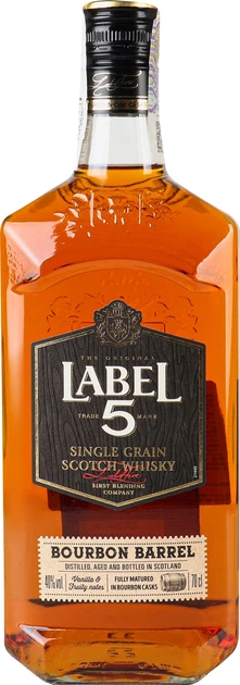 Віскі Label 5 Single Grain Scotch Whisky Bourbon Barrel 0.7 л 40% (3147699119044) – фото ...