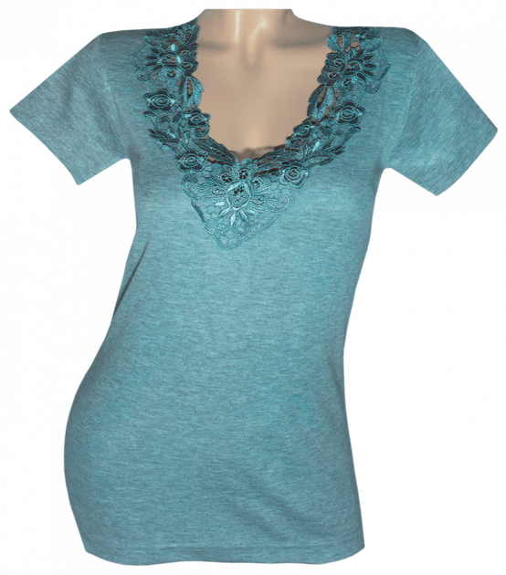 Ажурная футболка женская - Tengulu - 400 - XL - Светло-серый (1150) от ...