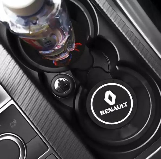 Резиновые антискользящие подстаканники в авто с логотипом Renault, 2шт ...