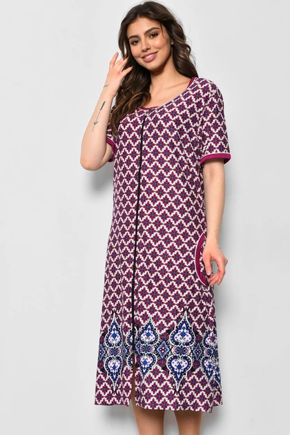 Халат жіночий напівбатальний літній темно-рожевого кольору QT 3XL ...