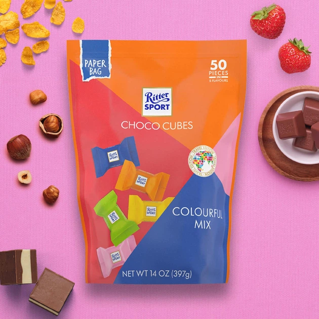Цукерки шоколадні Ritter SPORT Choco Cubes Colourful Mix 397 г – купити ...