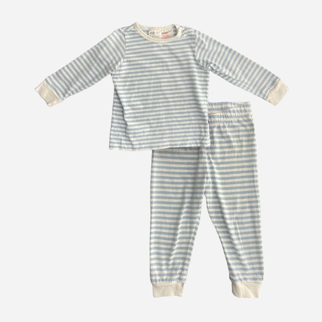 Детская пижама для мальчика H&M 061051752_blue 80 см Белая с голубым ...