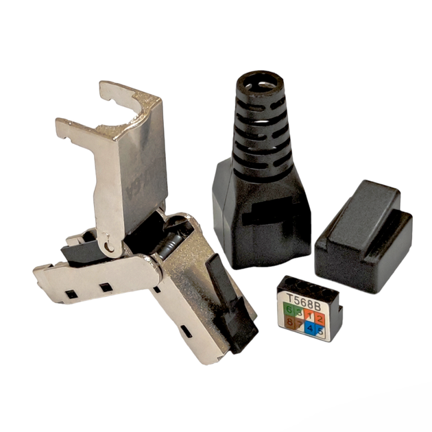 Конектор RJ45 STP кат. 6A, безінструментальний, зі змінним кутом нахилу ...