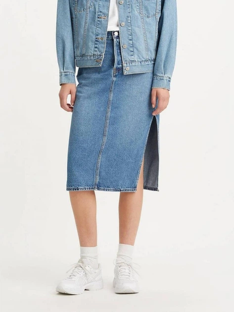 Юбка джинсовая міді летняя женская Levi's Side Slit Skirt A4711-0000 27 ...
