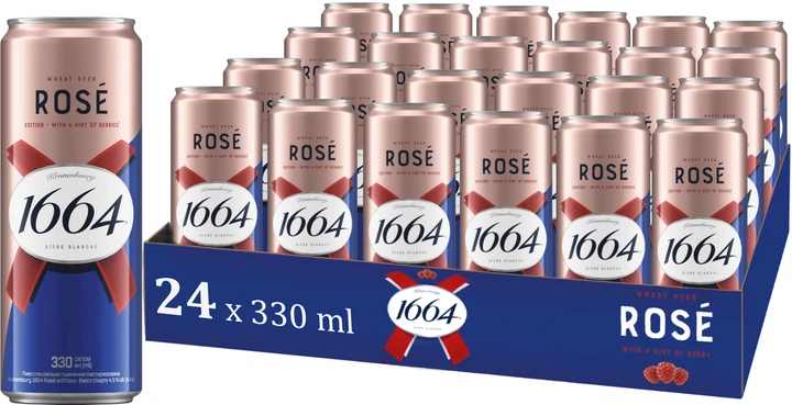 Упаковка пива Kronenbourg 1664 Rose edition светлое фильтрованное 4.5% ...