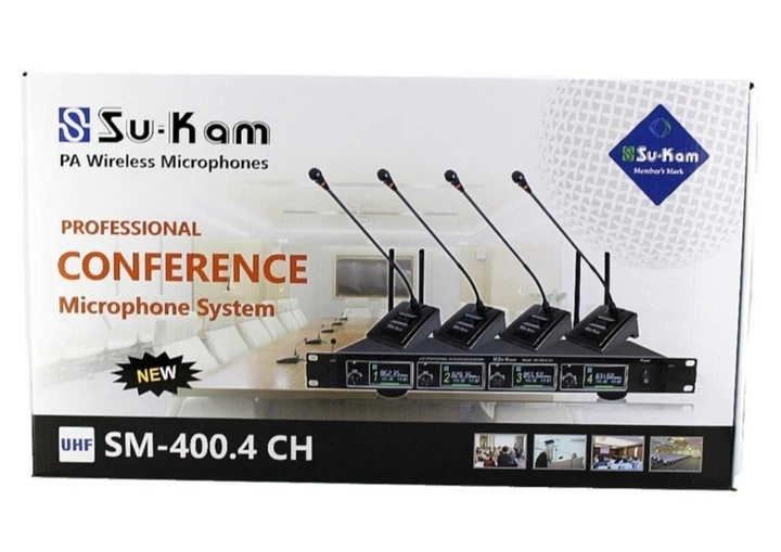 4 бездротові конференц мікрофони Su-Kam SM-400.4CH. – фото, отзывы ...