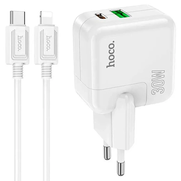 МЗП Hoco C111A PD 30W+QC3.0 Type-C to Lightning – фото, відгуки ...