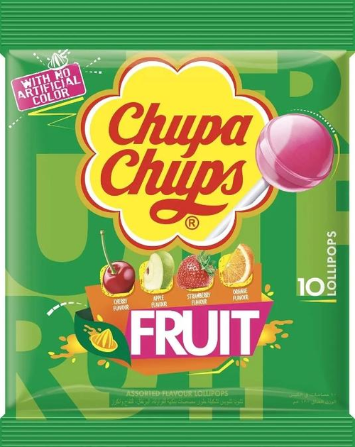 Упаковка льодяників на паличці Chupa Chups Fruit Bag Lollipop 120г від